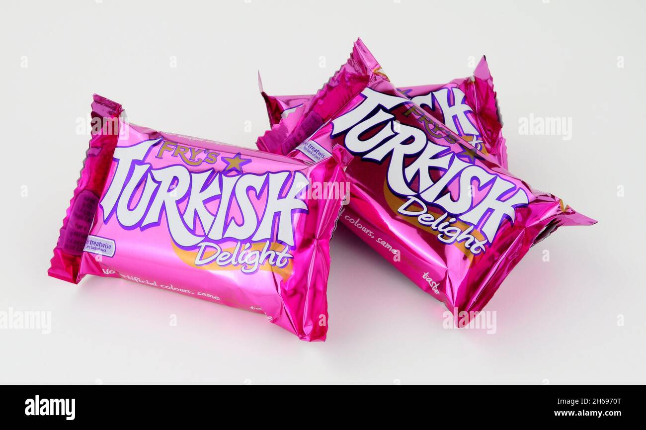 Fry's Turkish Delight milk chocolate bars manufactured by Cadbury ...