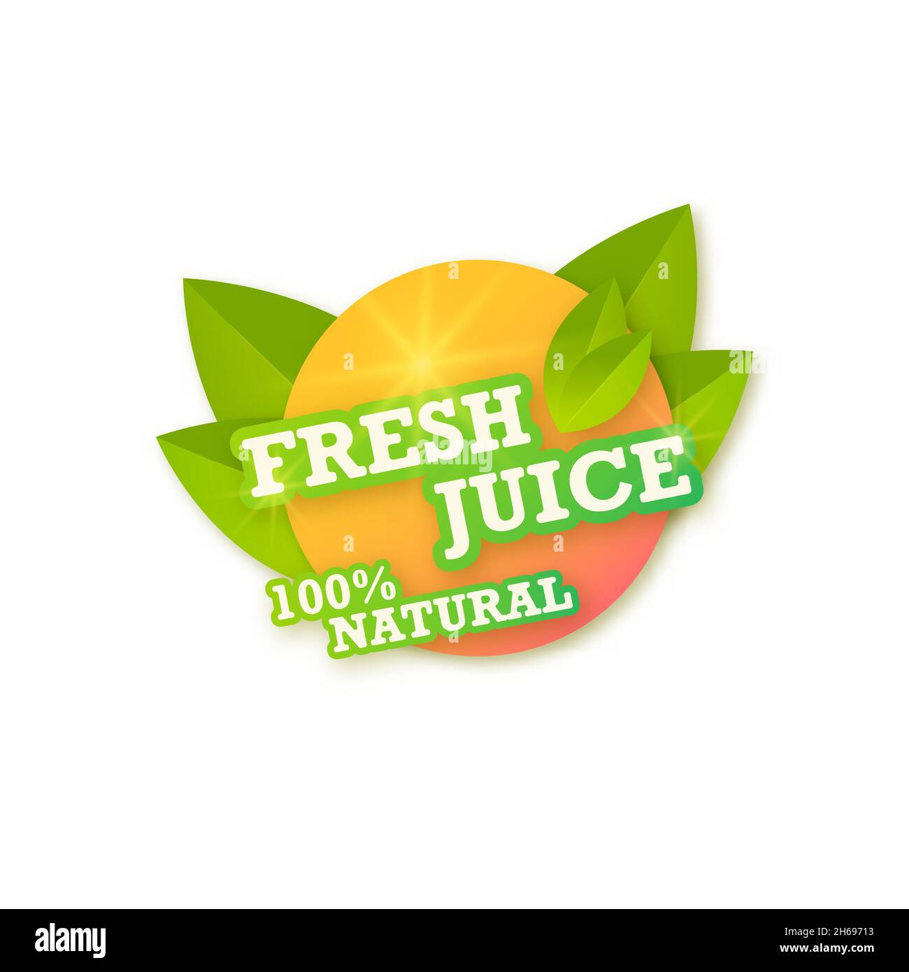 Juice fresh fruit blot. Orange label. Icon concept. Design sticker ...