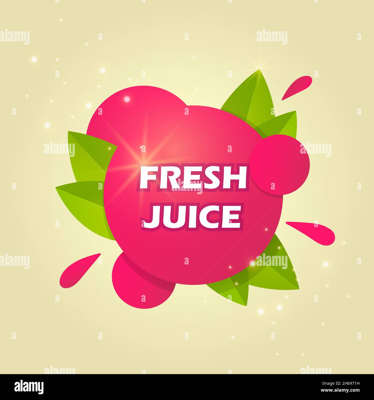 Juice fresh fruit label icon. Raspberry blot concept. Vector ...
