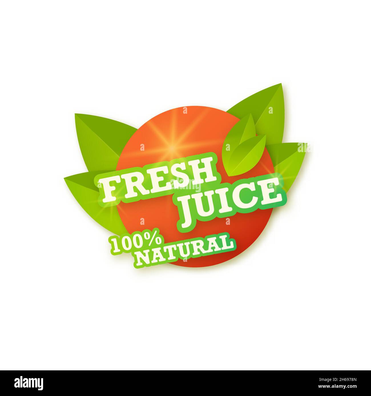 Juice fresh fruit label icon. 100% natural juicy strawberry drop ...