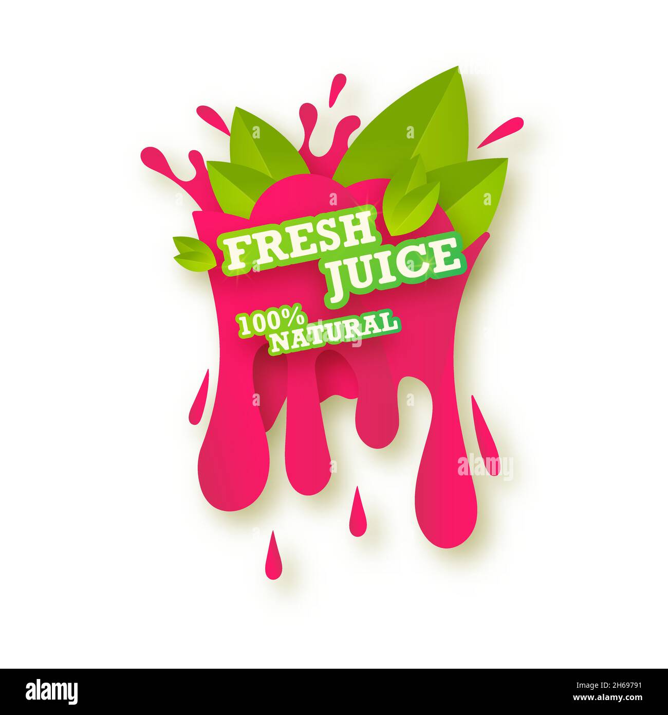 Juice fresh fruit label icon. Raspberry blot concept. Vector ...