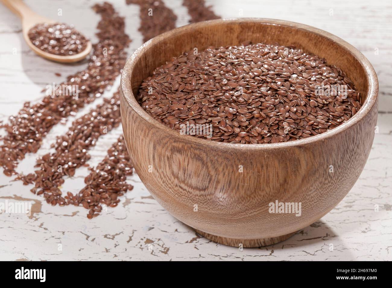 Linum usitatissimum - Flax seeds Very healthy food Stock Photo - Alamy