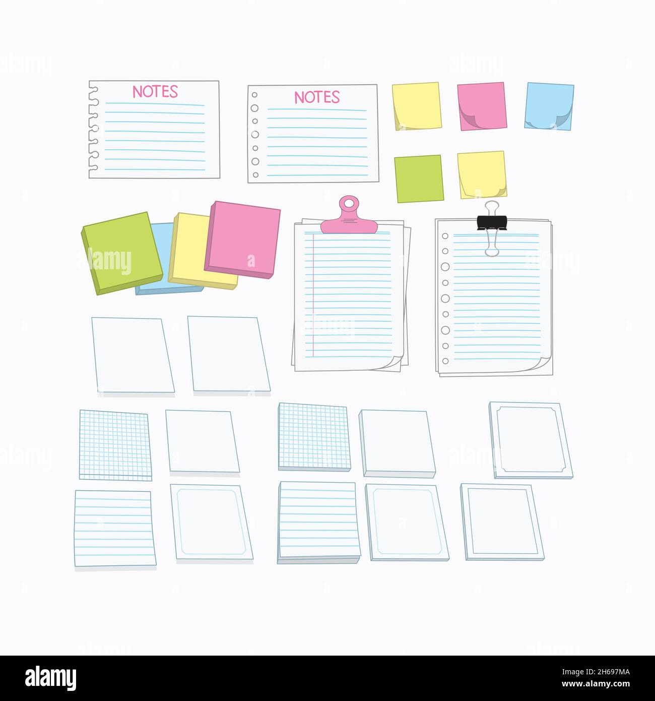 Collection of sticky note paper illustrations Stock Vector Image & Art ...