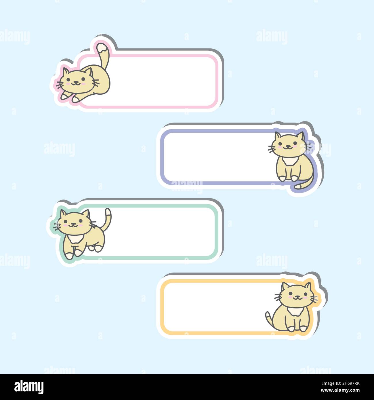 Cute Cat Label Name Tags Stock Vector Image & Art - Alamy