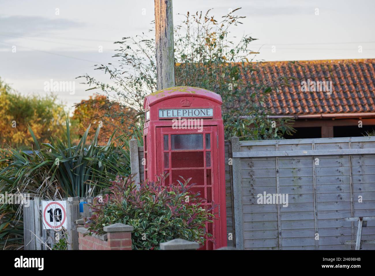 View of the iconic re telephone box in the UK Stock Photo - Alamy