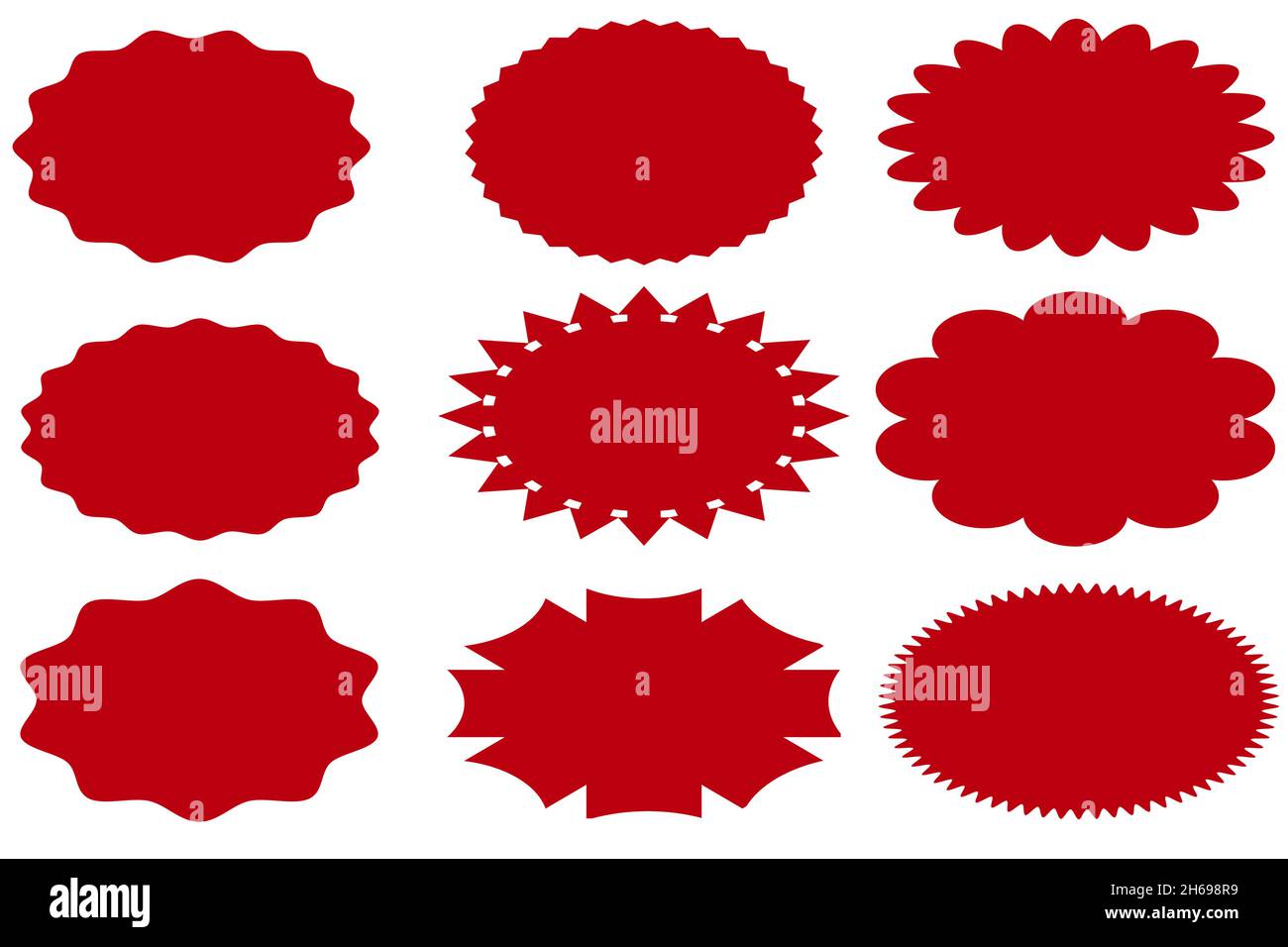 Set of stickers with an image of star formation or sun rays. Vintage ...
