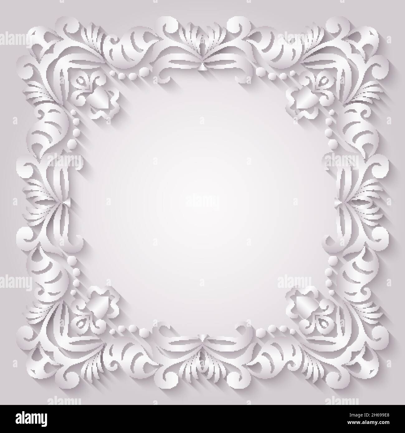 Abstract vector ornamental nature vintage frame. Modern volumetric ...