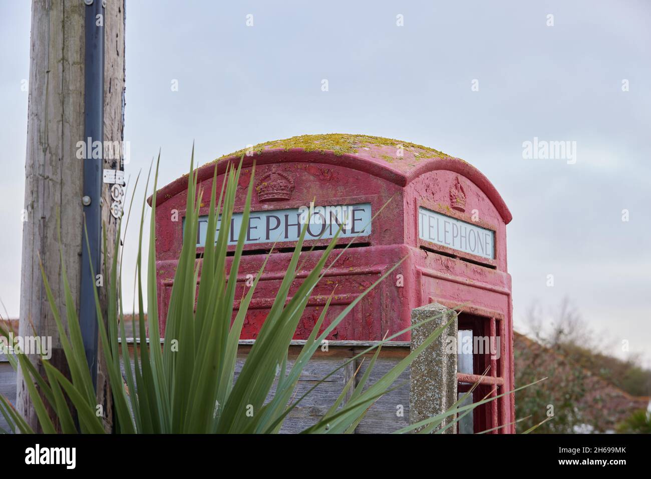 View of the iconic re telephone box in the UK Stock Photo - Alamy