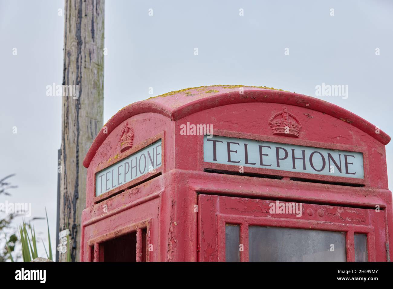View of the iconic re telephone box in the UK Stock Photo - Alamy