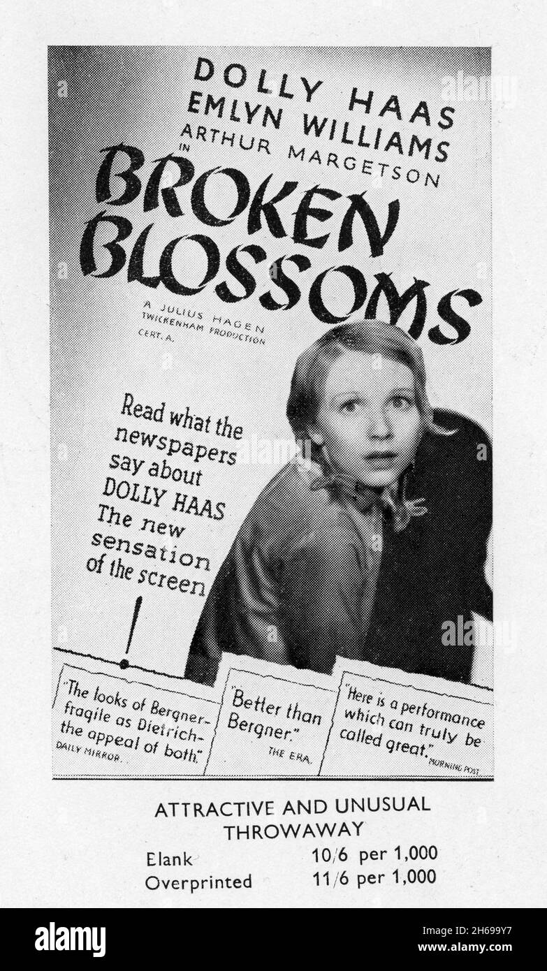 Broken blossoms 1936 arthur margetson hi-res stock photography and ...