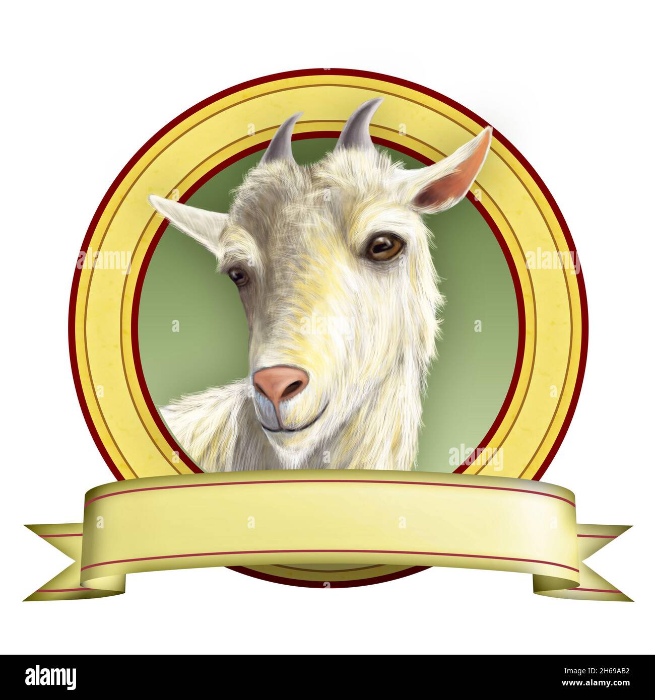 Goat illustration suitable for food labels. Digital illustration Stock ...