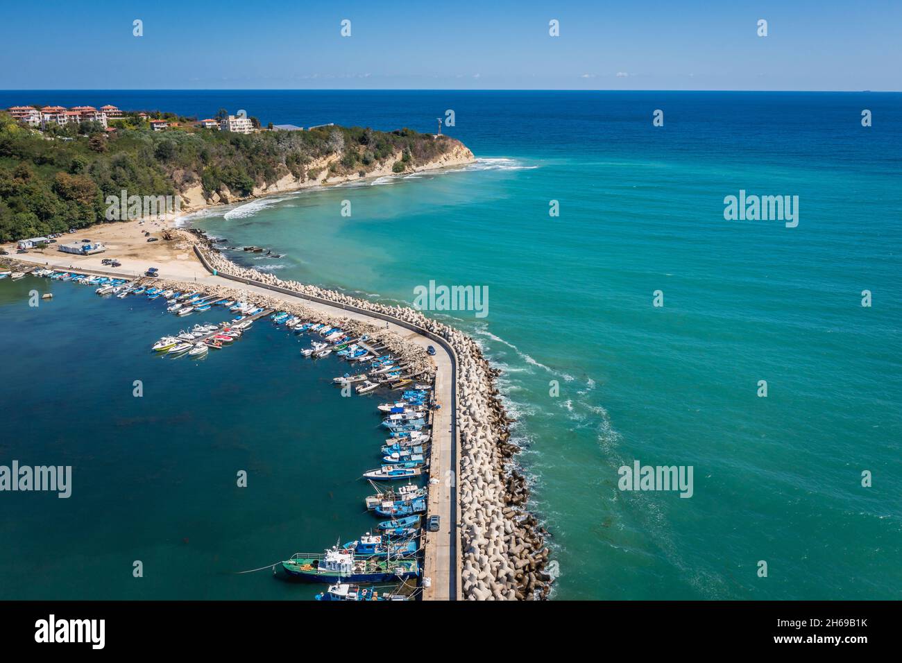 Port of Byala town and seaside resort in Eastern Bulgaria, located on ...