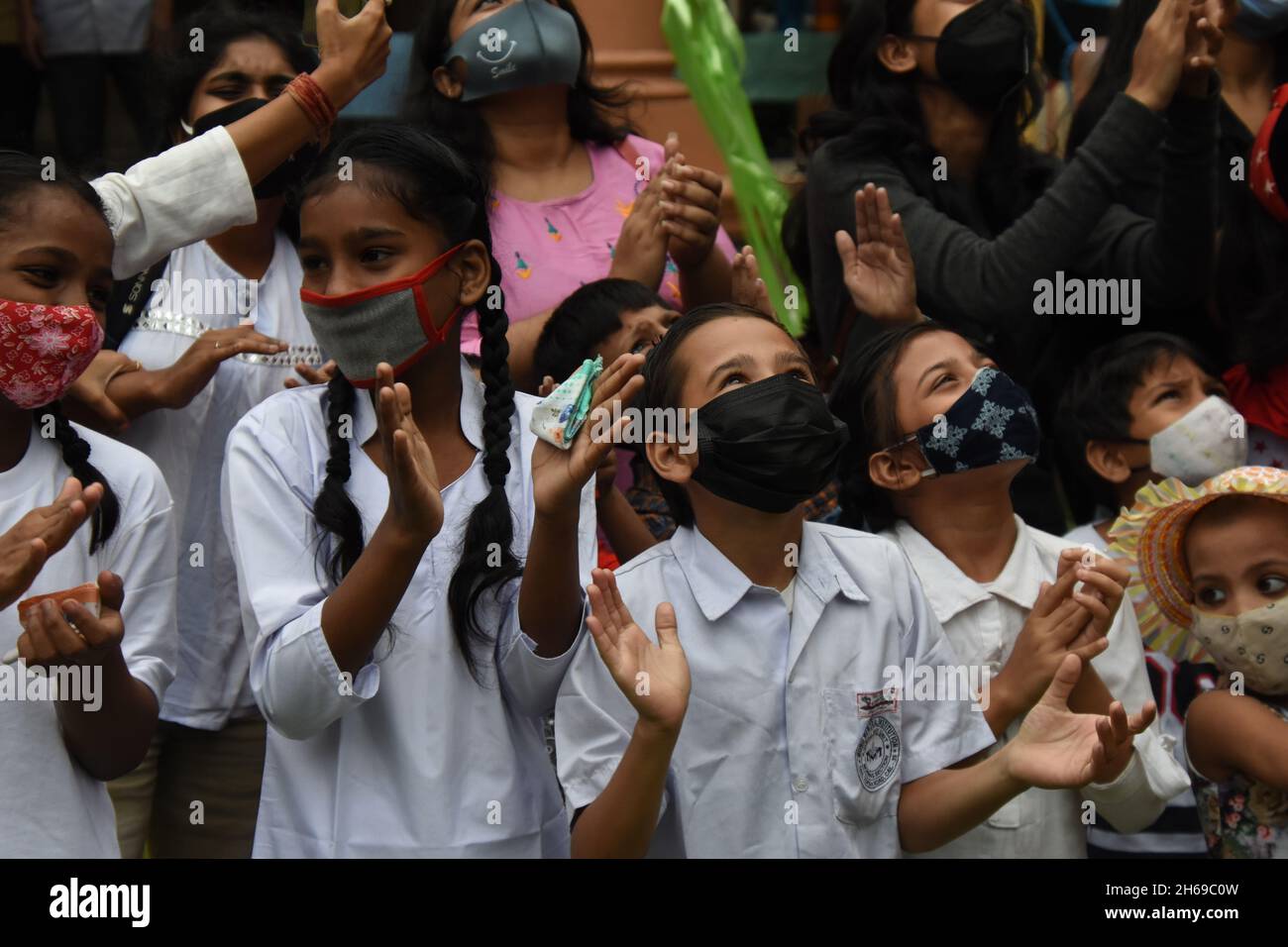 Kolkata, India. 14th Nov, 2021. Children are at joyful mood as the ...