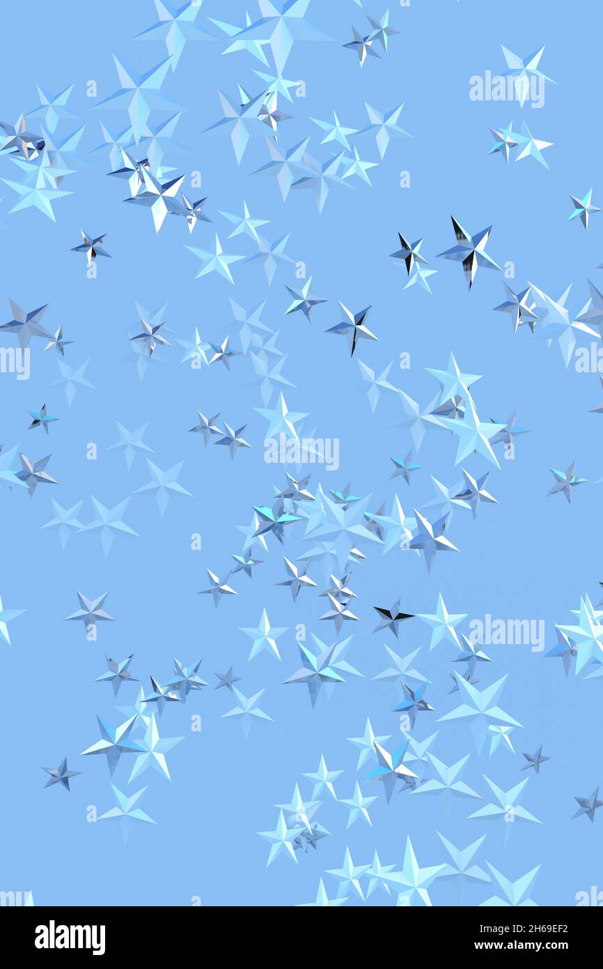 Animated Blue And Silver Stars