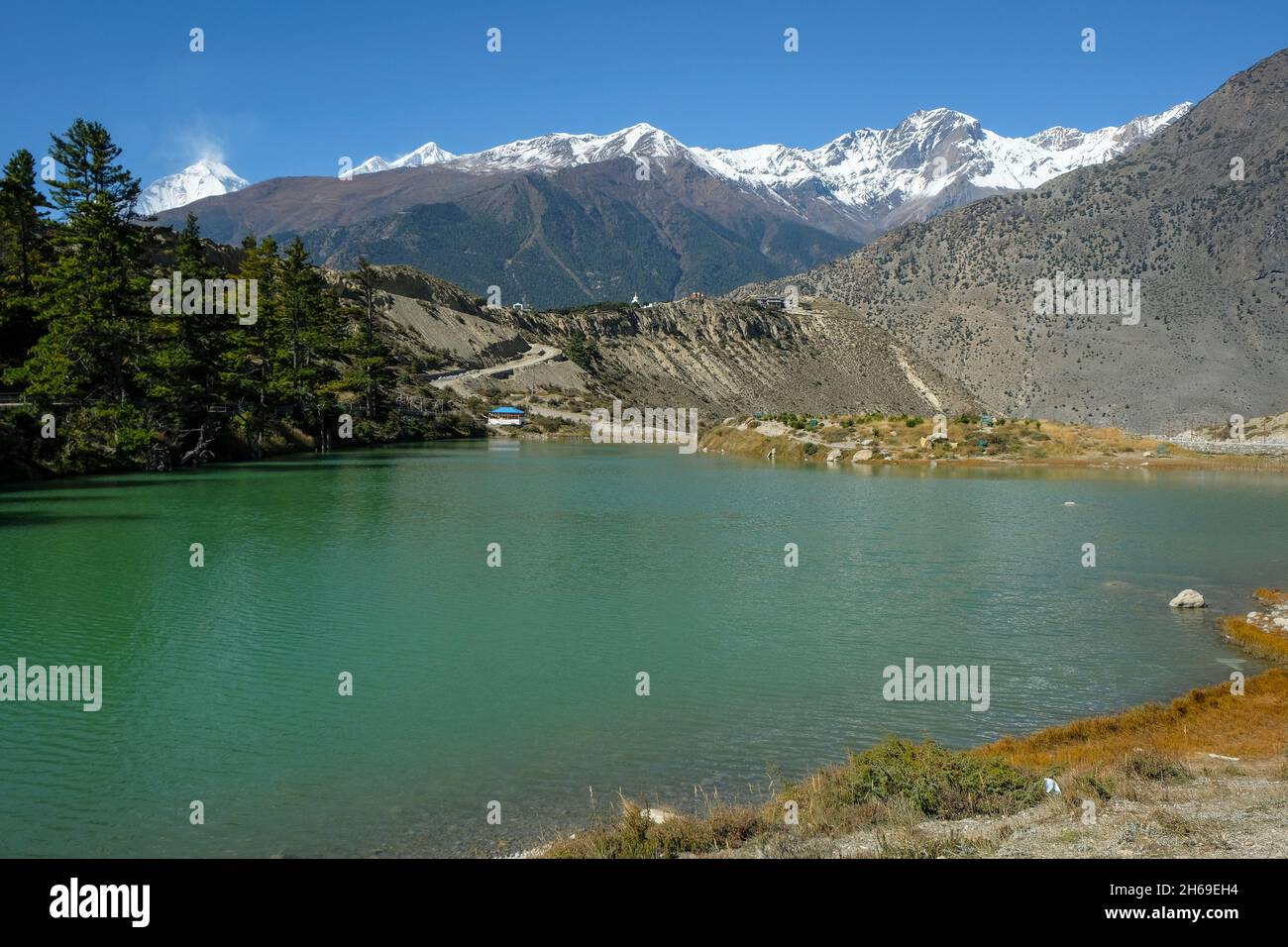 Dhumba Lake near Jomsom in Lower Mustang, Nepal Stock Photo - Alamy