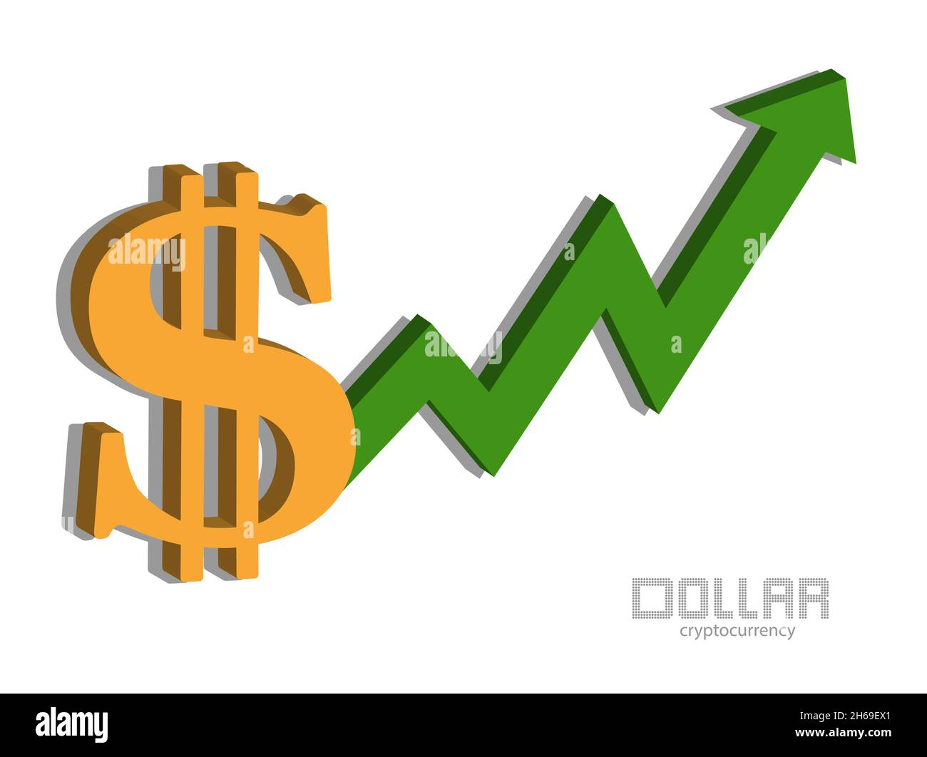 Dollar and chart, rising prices, money icon vector Stock Vector Image ...