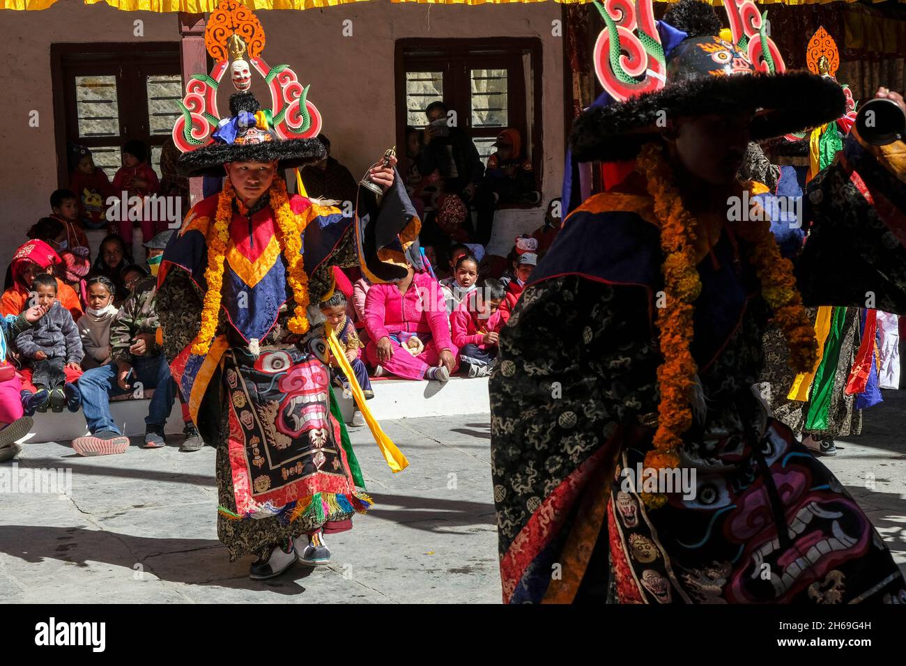 Marpha, Nepal - November 2021: Lama dance at the Marpha Buddhist ...