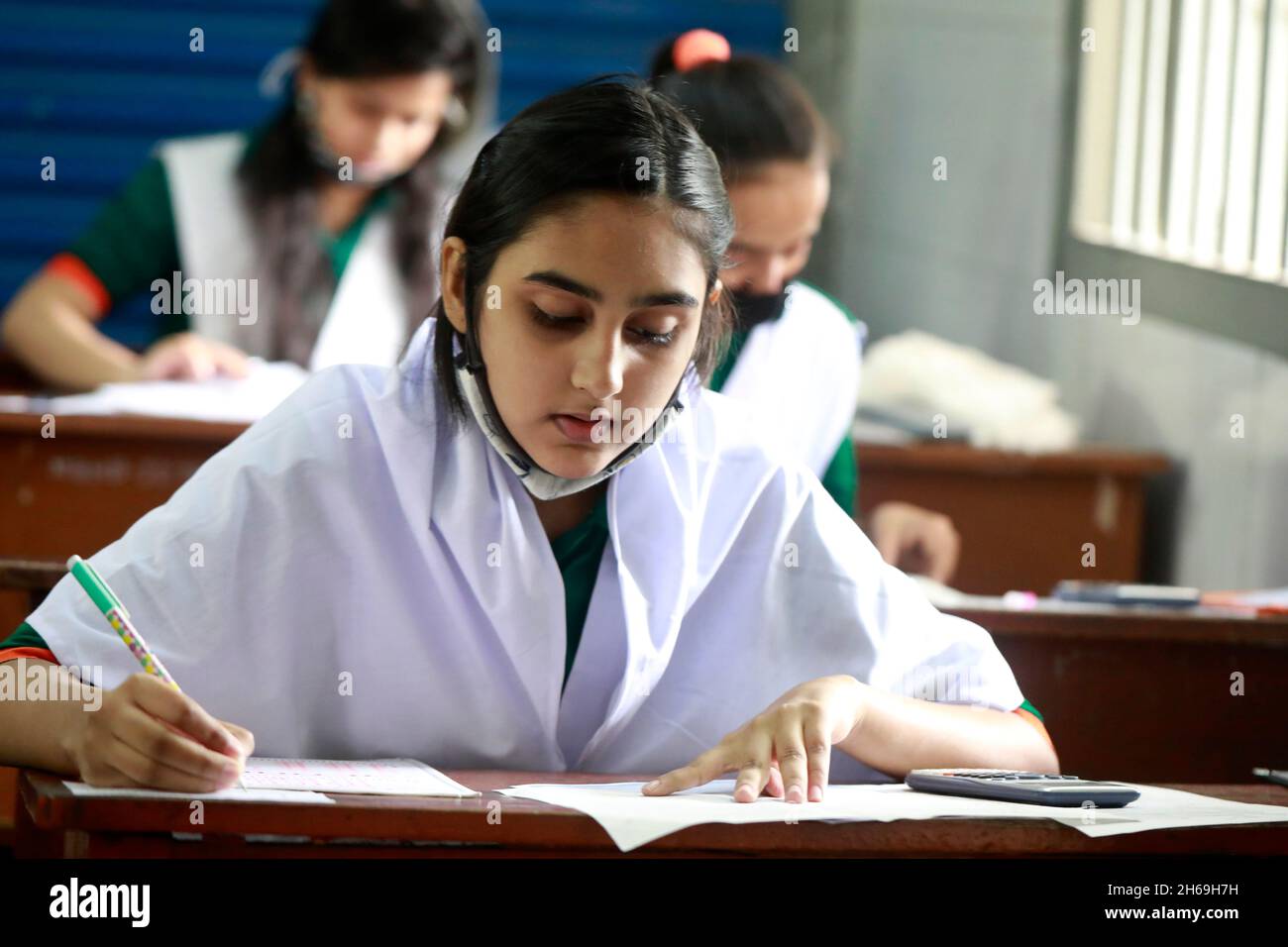 Dhaka, Bangladesh - November 14, 2021: Students are taking secondary school certificate ...