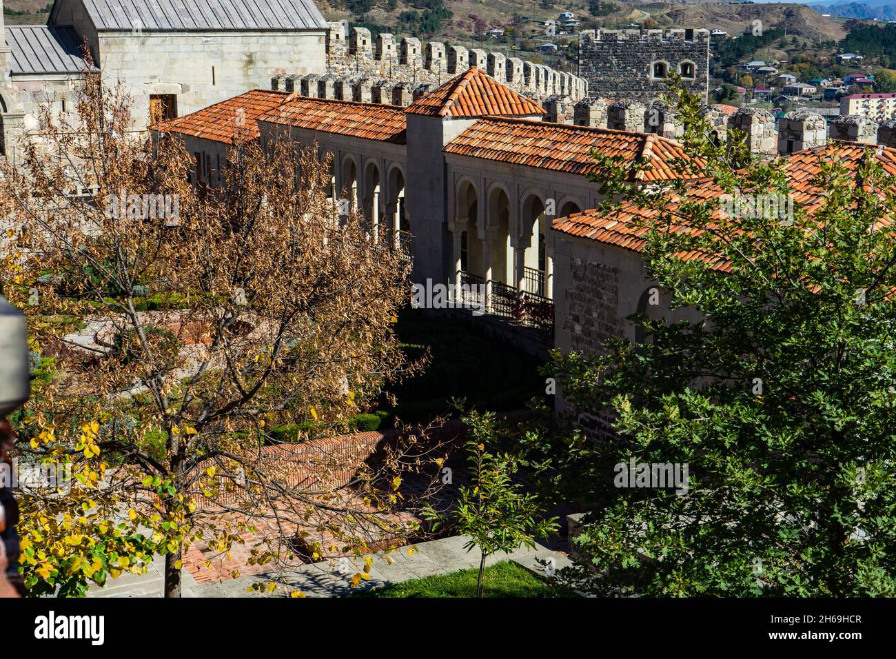 Architecture of inner yard of medieval castle of Akhaltsikhe town ...