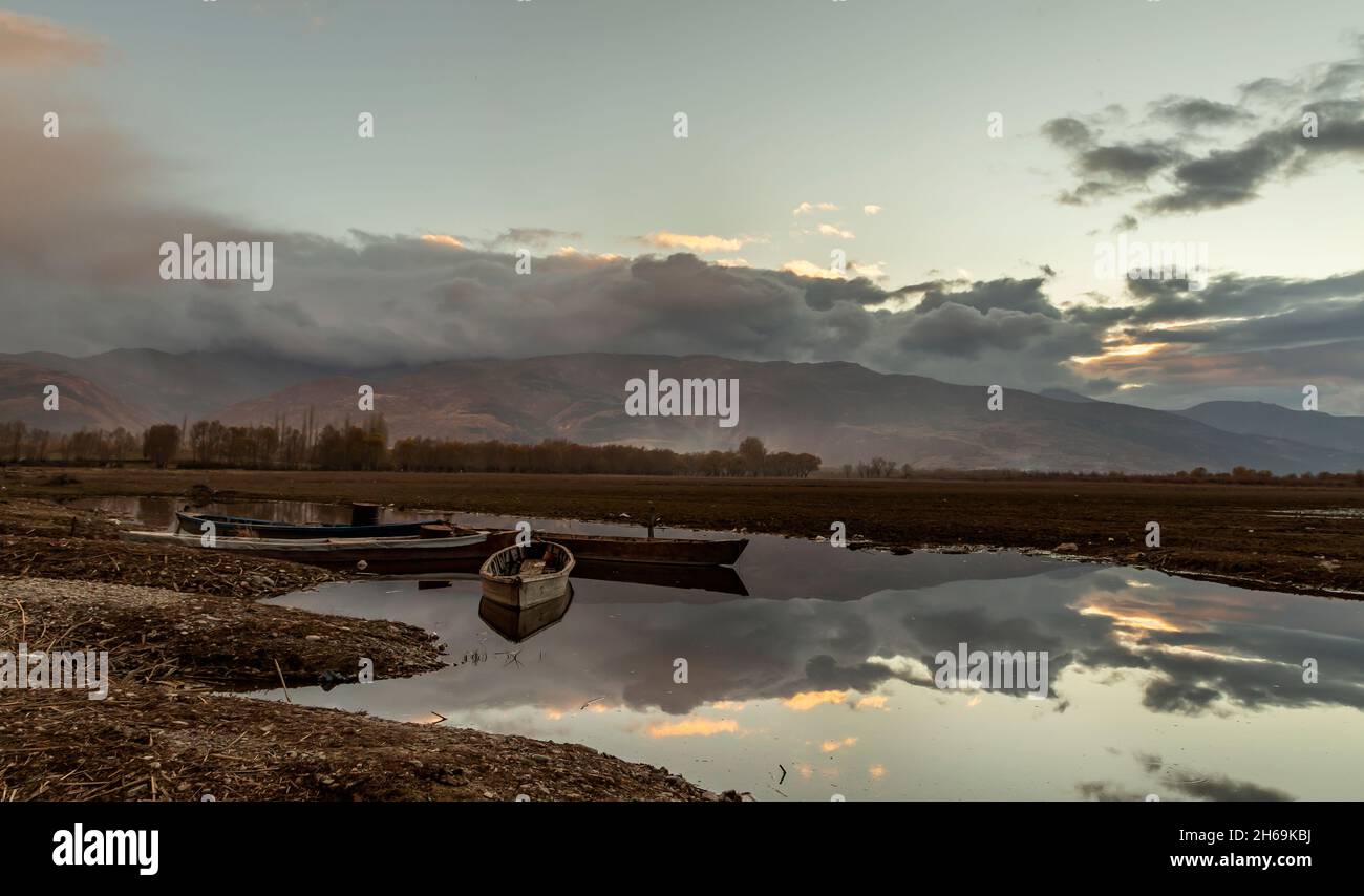 Eber Lake, one of the last ice age lakes of tectonic origin, in Eber ...