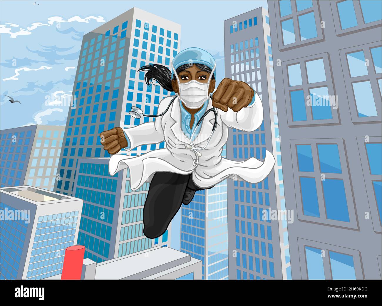 Doctor Superhero Flying Comic Book Super Hero Stock Vector Image & Art ...