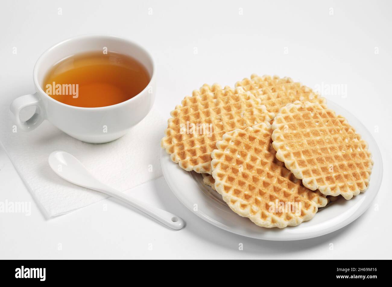 Cup tea waffles in hi-res stock photography and images - Alamy
