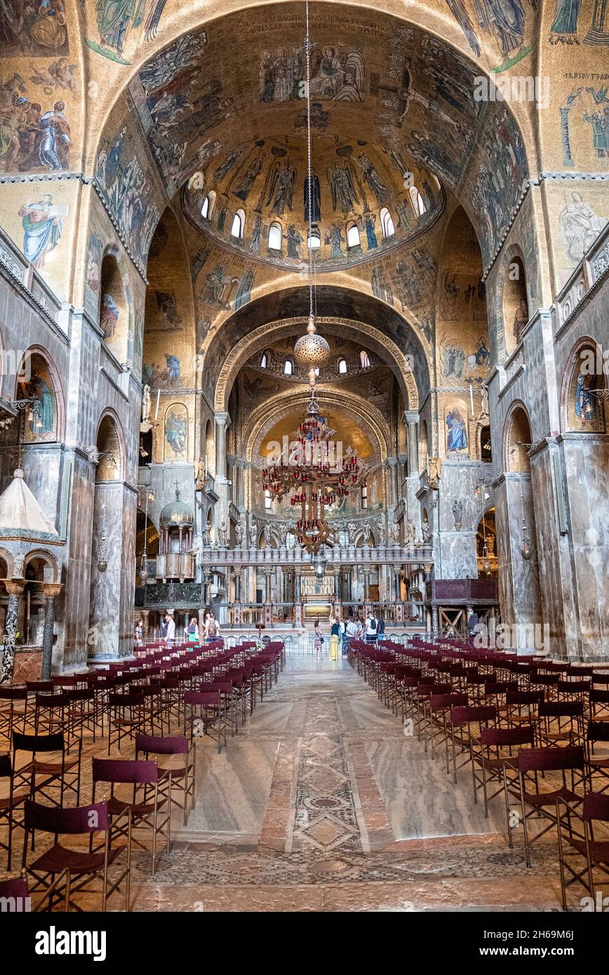 Tourists admiring interior decor structure of Cathedral Basilica of ...