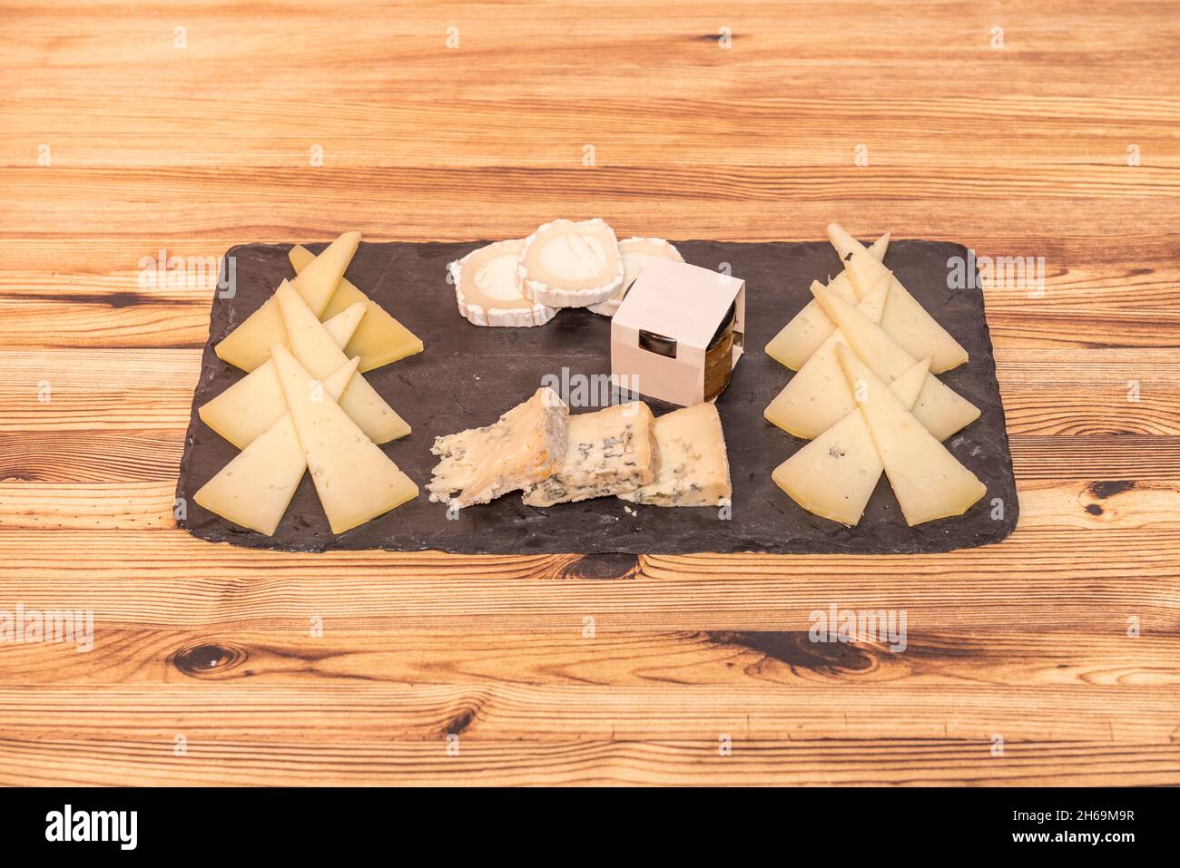 Great table of assorted cheeses to take as tapas or as an aperitif on a ...