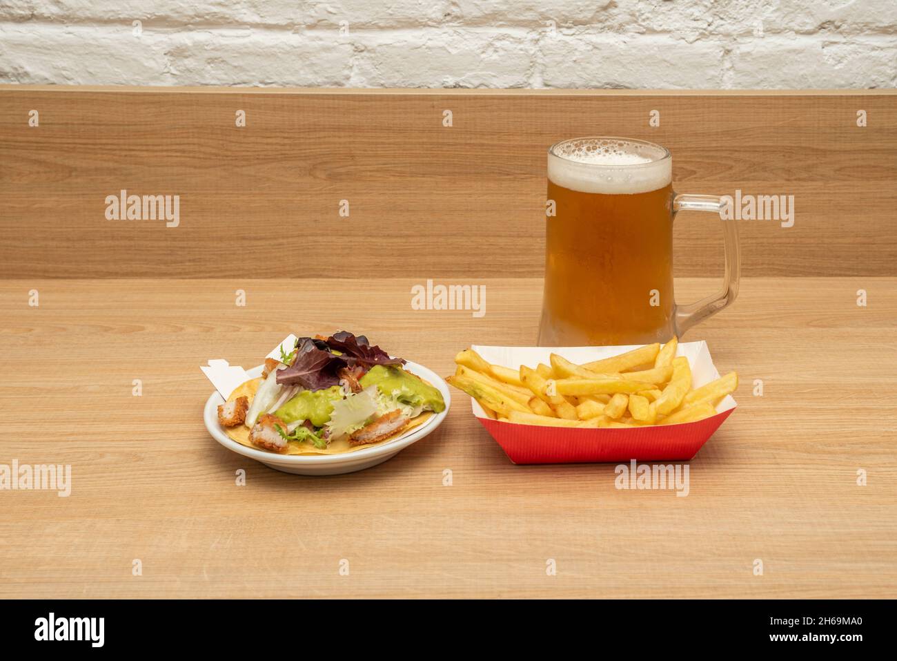 Mariachi taco menu with fried chicken battered with guacamole and ...