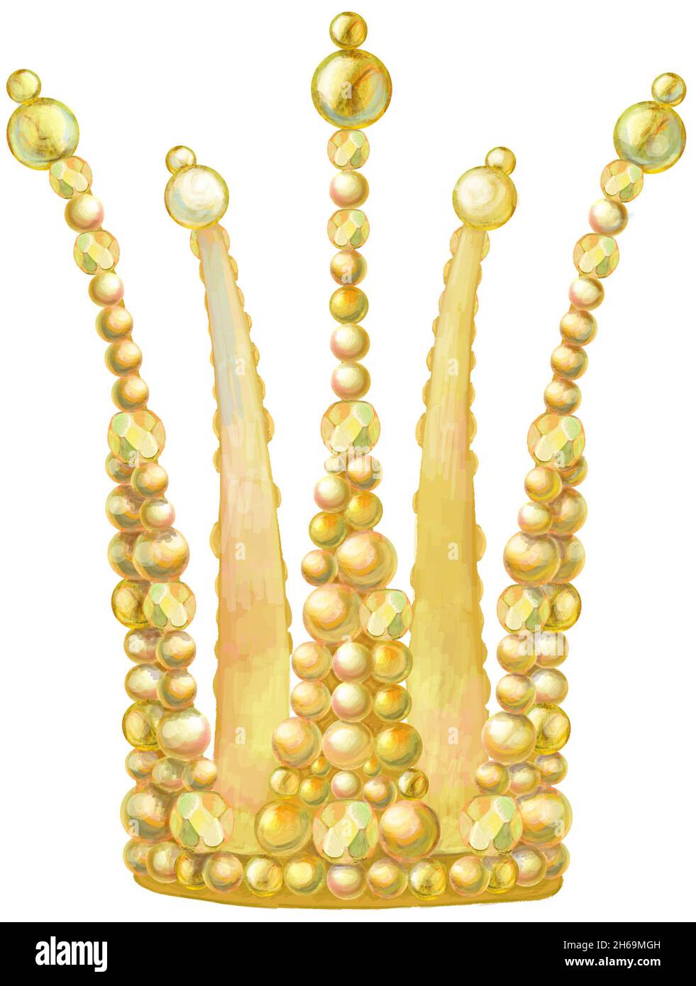 Watercolor Gold Crown with intertwining decorative elements Stock Photo ...