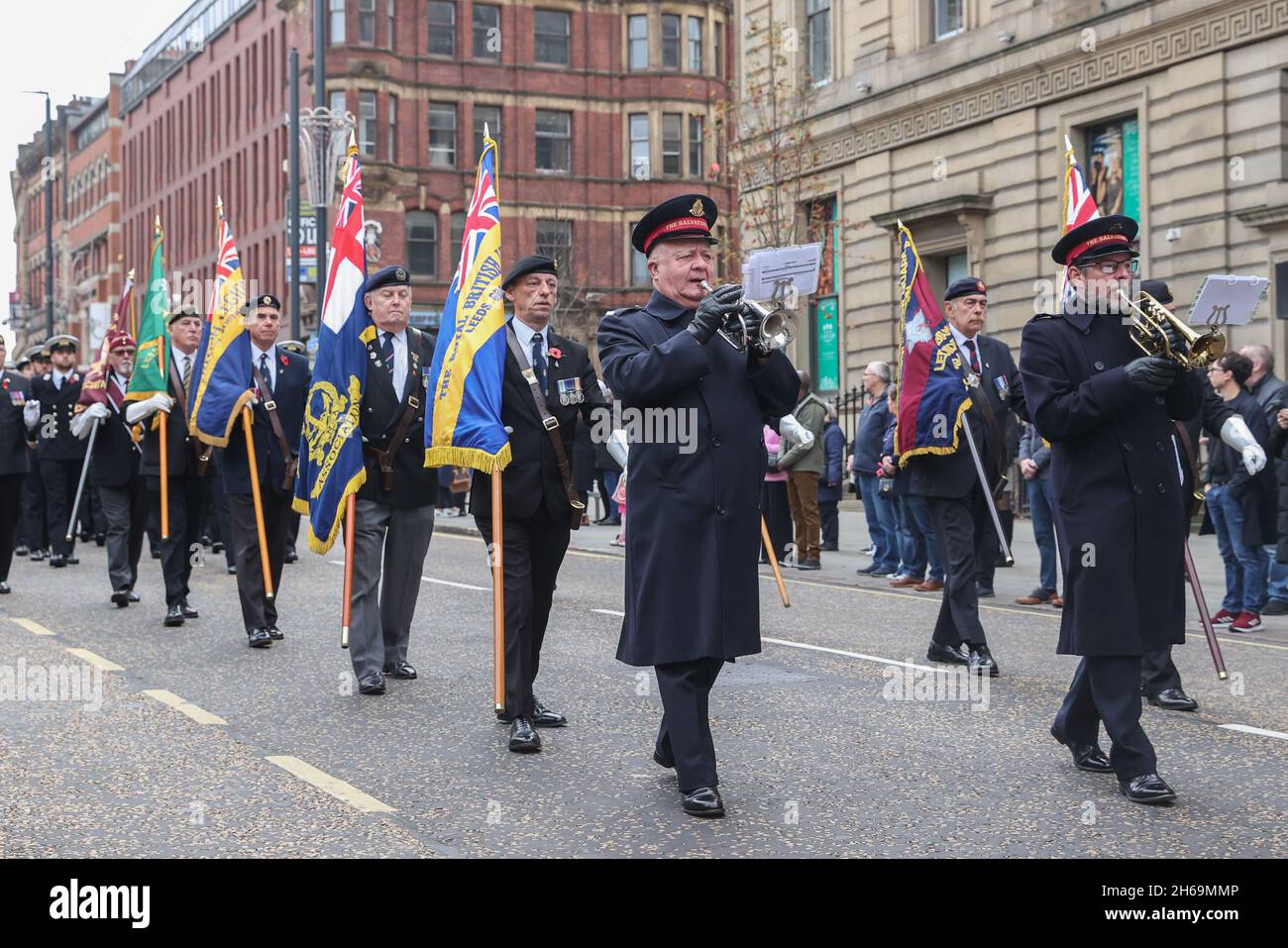 The Royal British Legion band play as they march during Remembrance ...