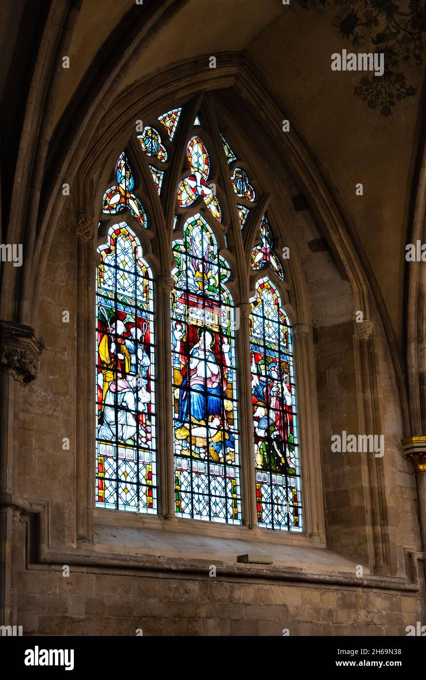 C19 stained glass window by Clayton and Bell of London in Lady Chapel ...