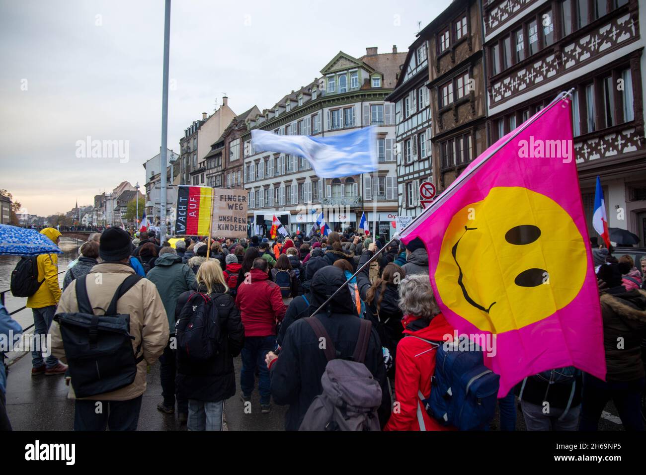 Strasbourg, France: Large demonstration for Freedom against the Corona ...