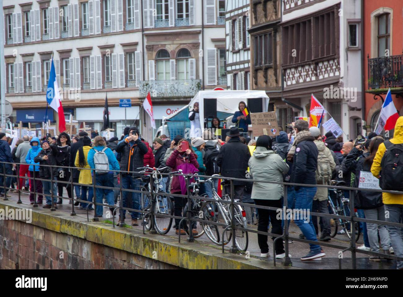 Strasbourg, France: Large demonstration for Freedom against the Corona ...