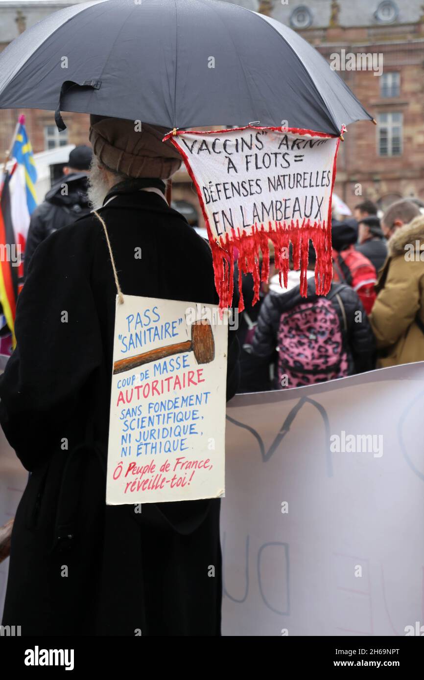 Strasbourg, France: Large demonstration for Freedom against the Corona ...