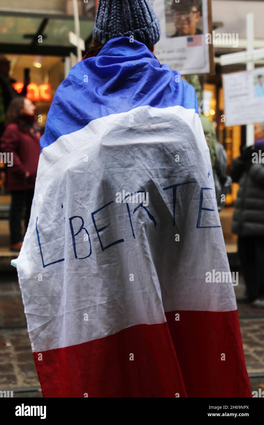 Strasbourg, France: Large demonstration for Freedom against the Corona ...