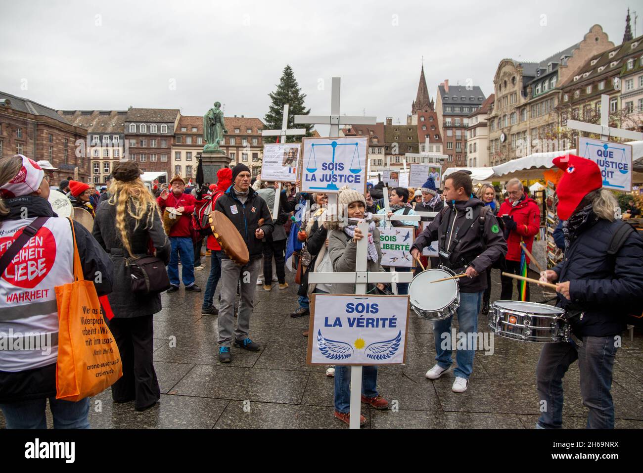 Strasbourg, France: Large demonstration for Freedom against the Corona ...