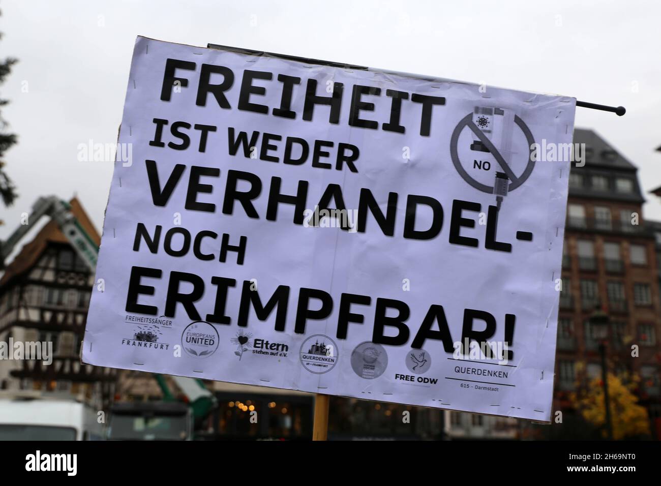 Strasbourg, France: Large demonstration for Freedom against the Corona ...