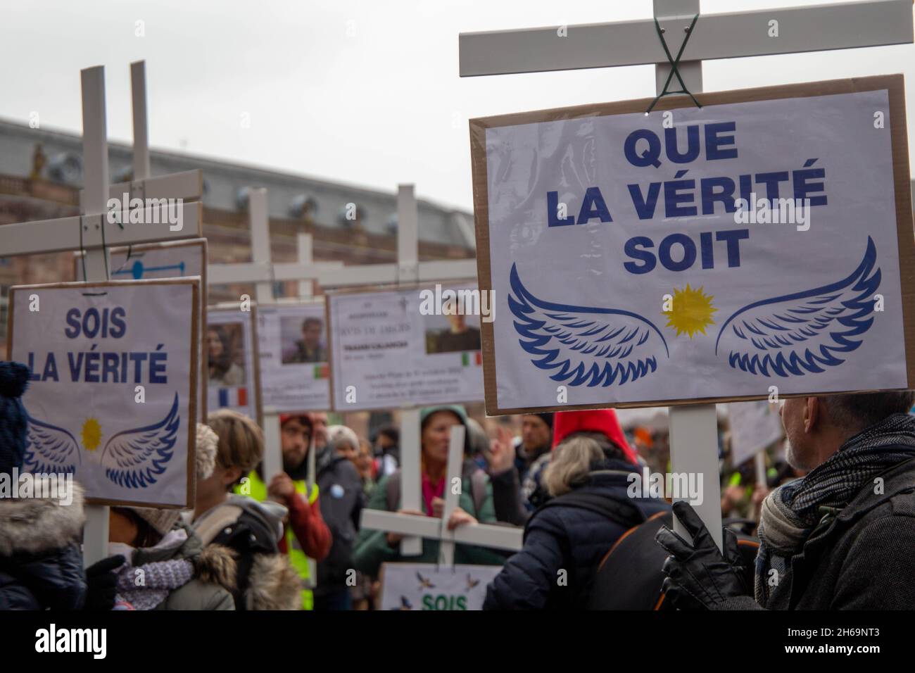 Strasbourg, France: Large demonstration for Freedom against the Corona ...