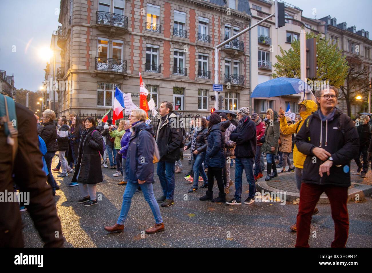 Strasbourg, France: Large demonstration for Freedom against the Corona ...