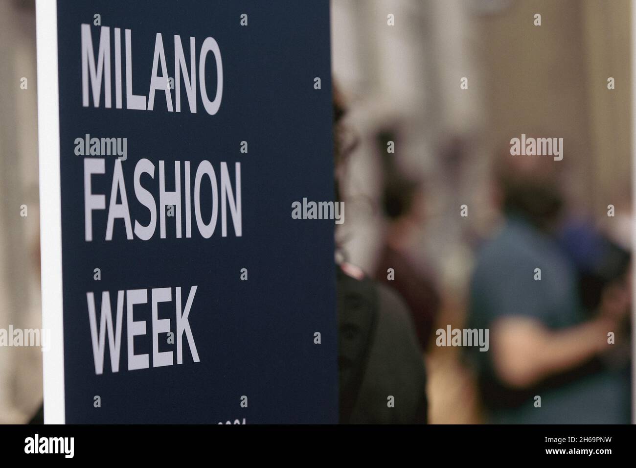 Milan, Italy - September 22, 2021: Milan Fashion Week sign placed at ...