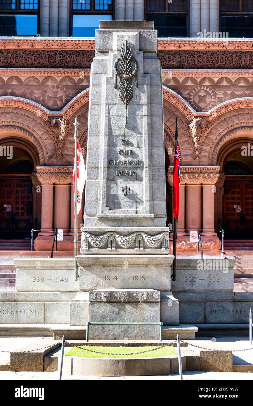 Old City Hall Cenotaph, a monument to the Canadian soldiers fallen in ...