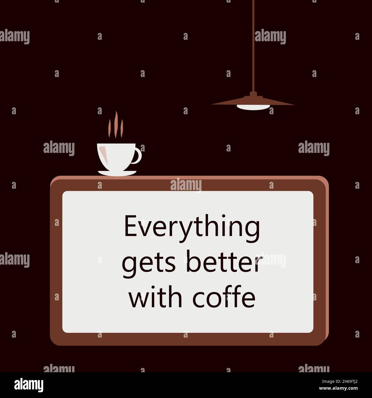 The inscription on the tablet,, quote about coffee, vector illustration ...