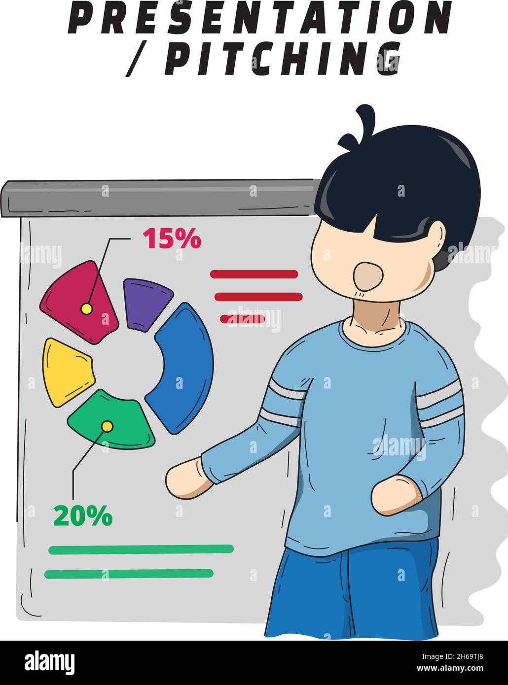The illustration vector of business presentation or pitching session ...