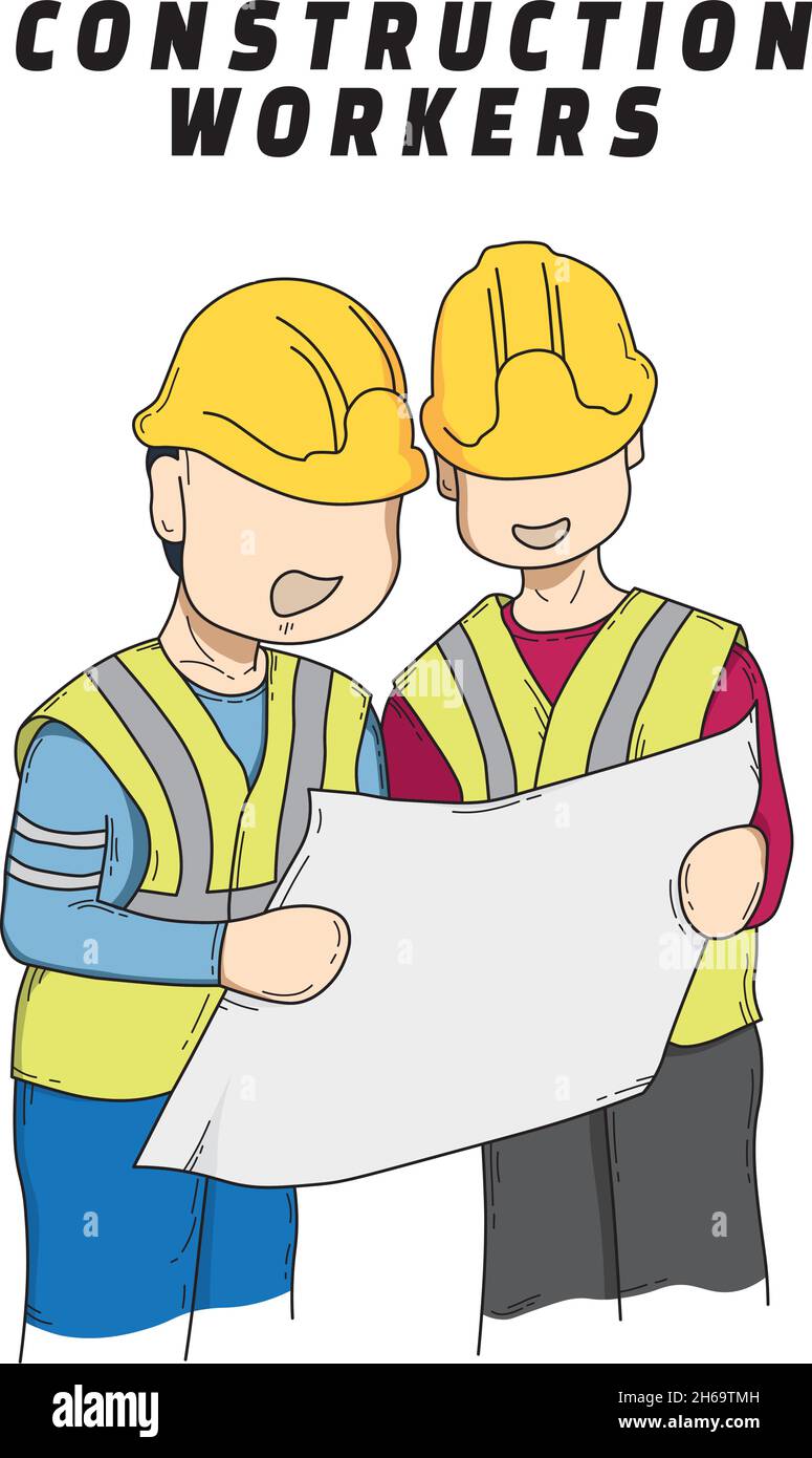 Architect men construction project Stock Vector Images - Alamy