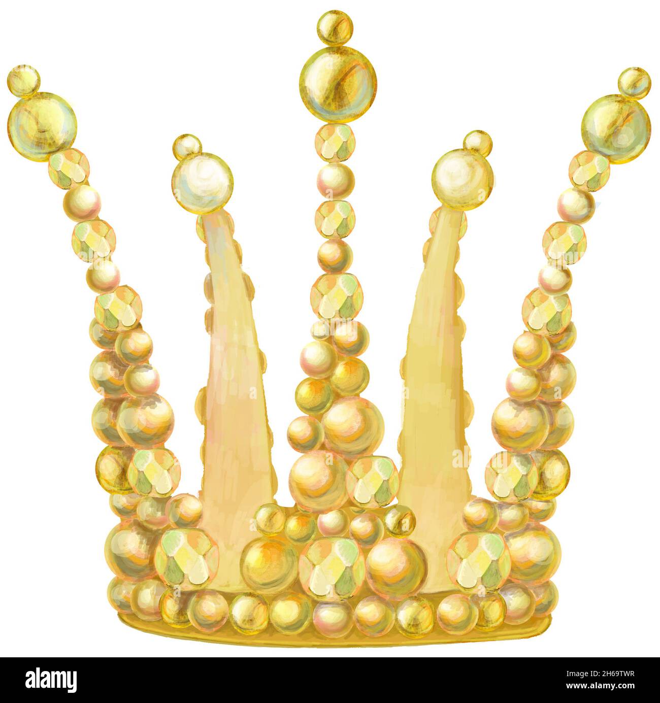 Watercolor Gold Crown with intertwining decorative elements Stock Photo ...