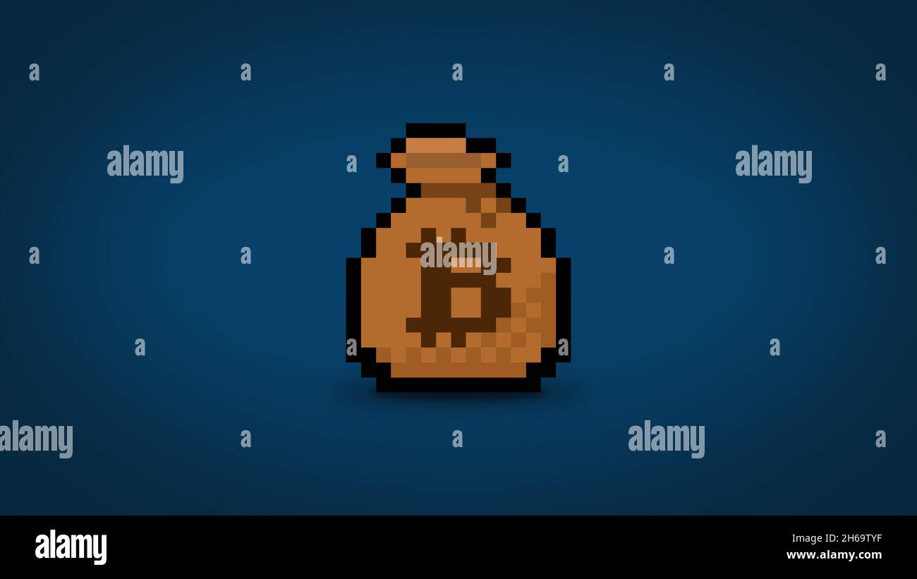 Pixel 8 bit gaming bag of money background - high res wallpaper Stock ...