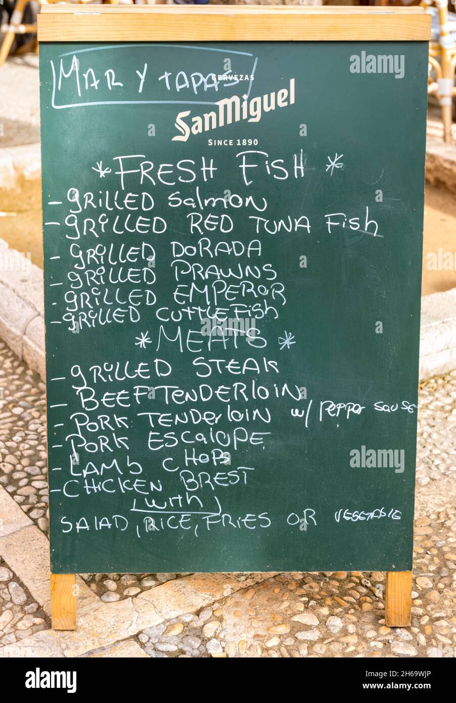 Spanish Restaurant Menu In Spanish And English