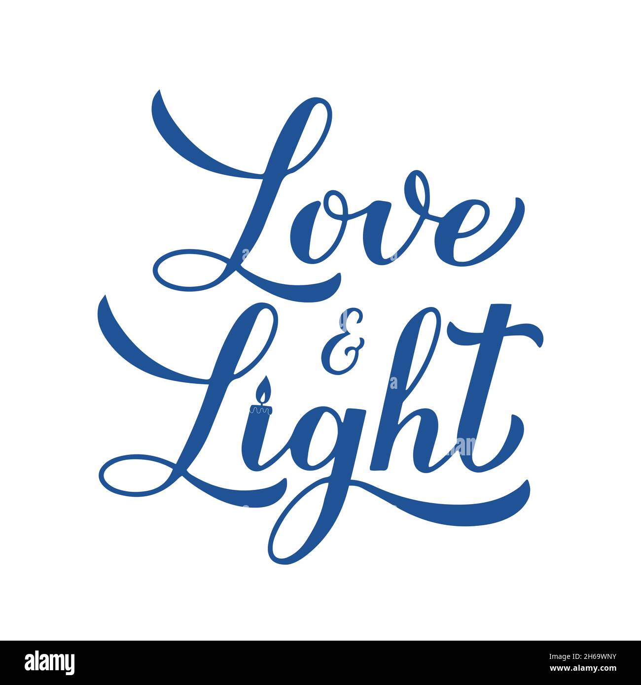 Love and Light calligraphy hand lettering. Hanukkah quote typography ...