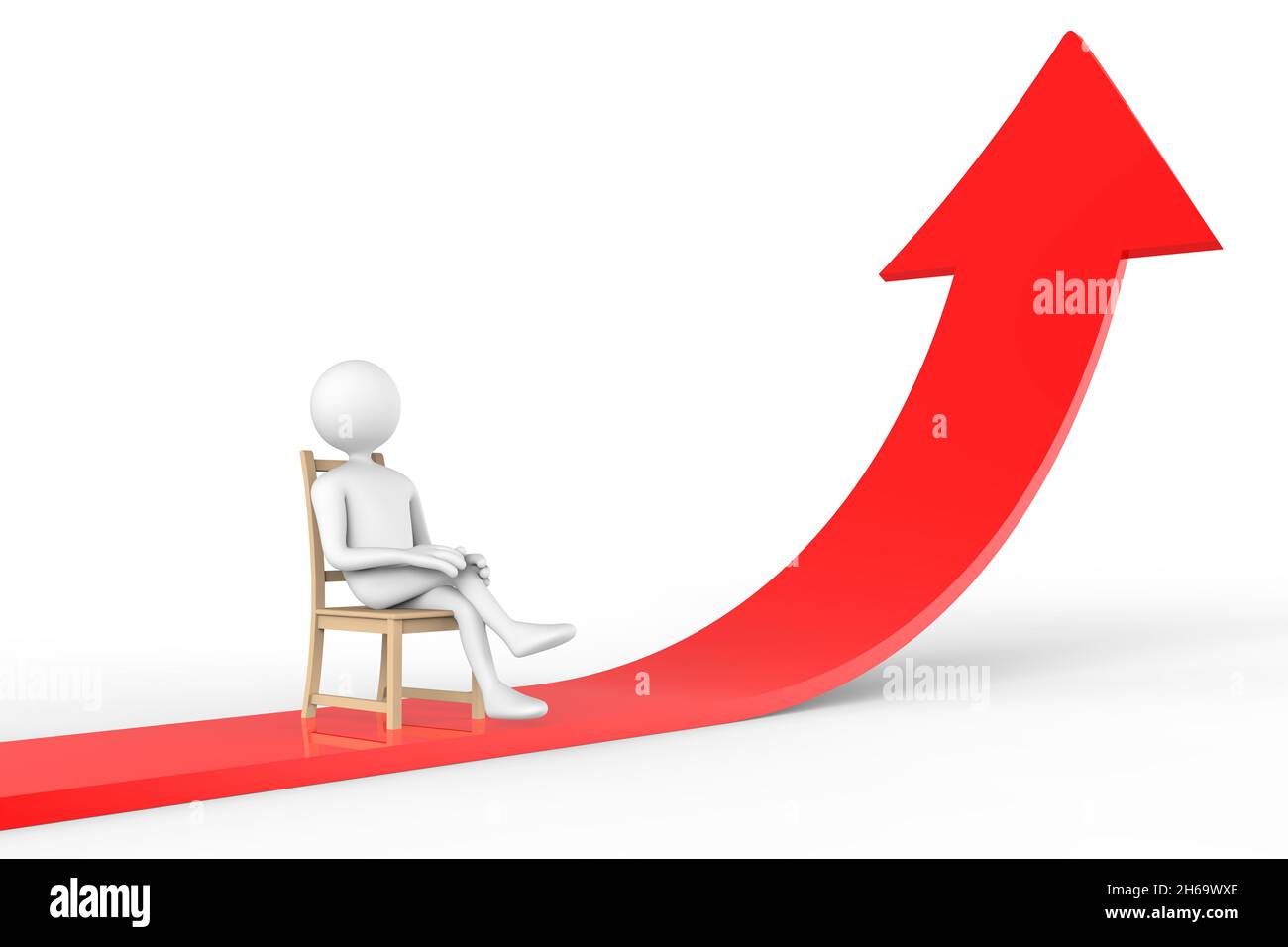 3d person with red business graph arrow going up - 3D Illustration ...